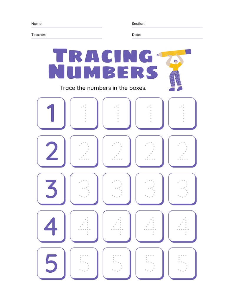 4 Trace Alphabet Letters and Numbers Hand Writing Sheets, Kids Learning ...