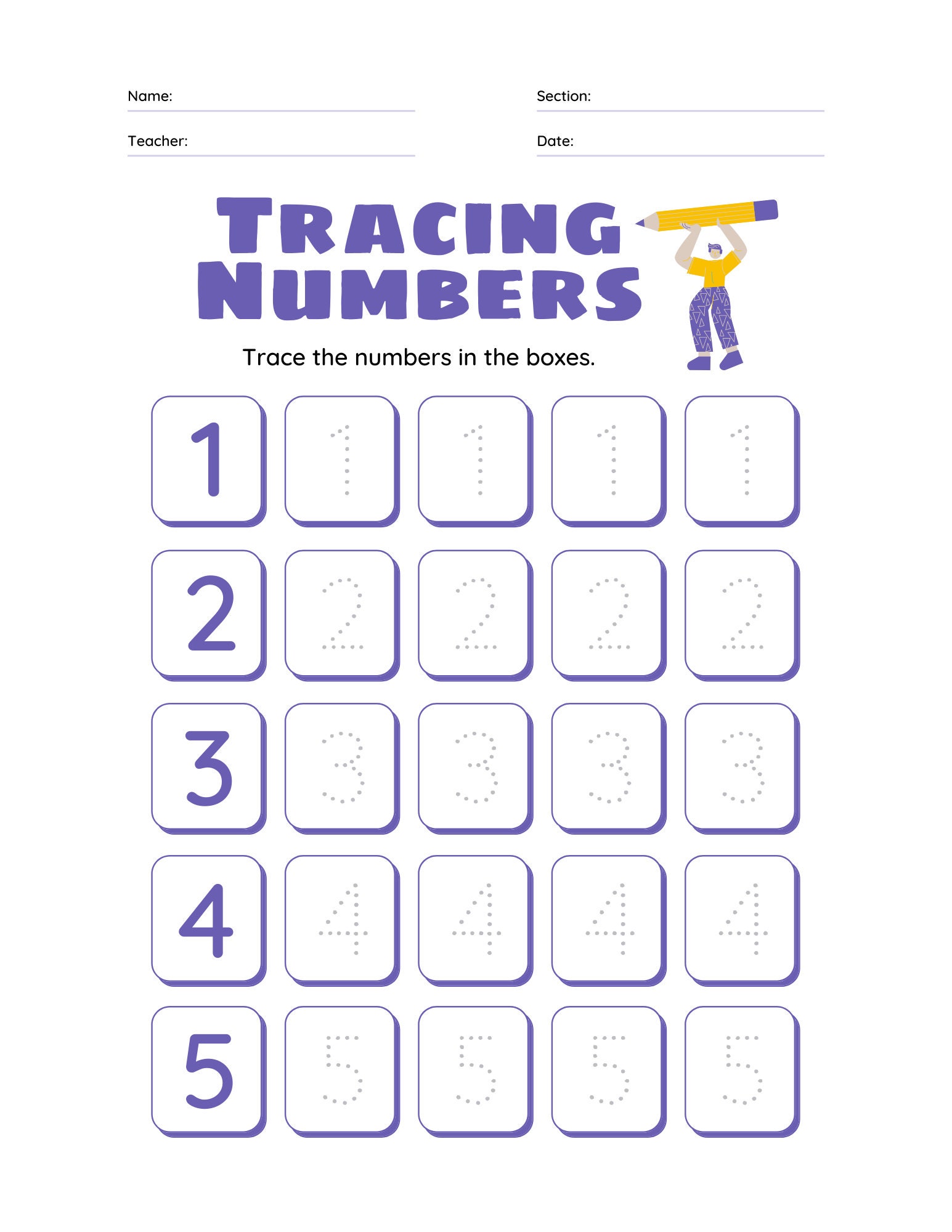 4 Trace Alphabet Letters and Numbers Hand Writing Sheets, Kids Learning ...