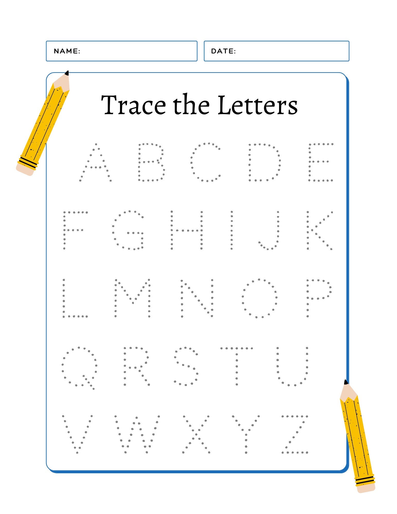 4 Trace Alphabet Letters and Numbers Hand Writing Sheets, Kids Learning ...