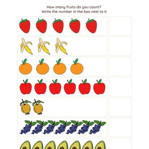 6 Kids Learning Math Counting Worksheets - Etsy