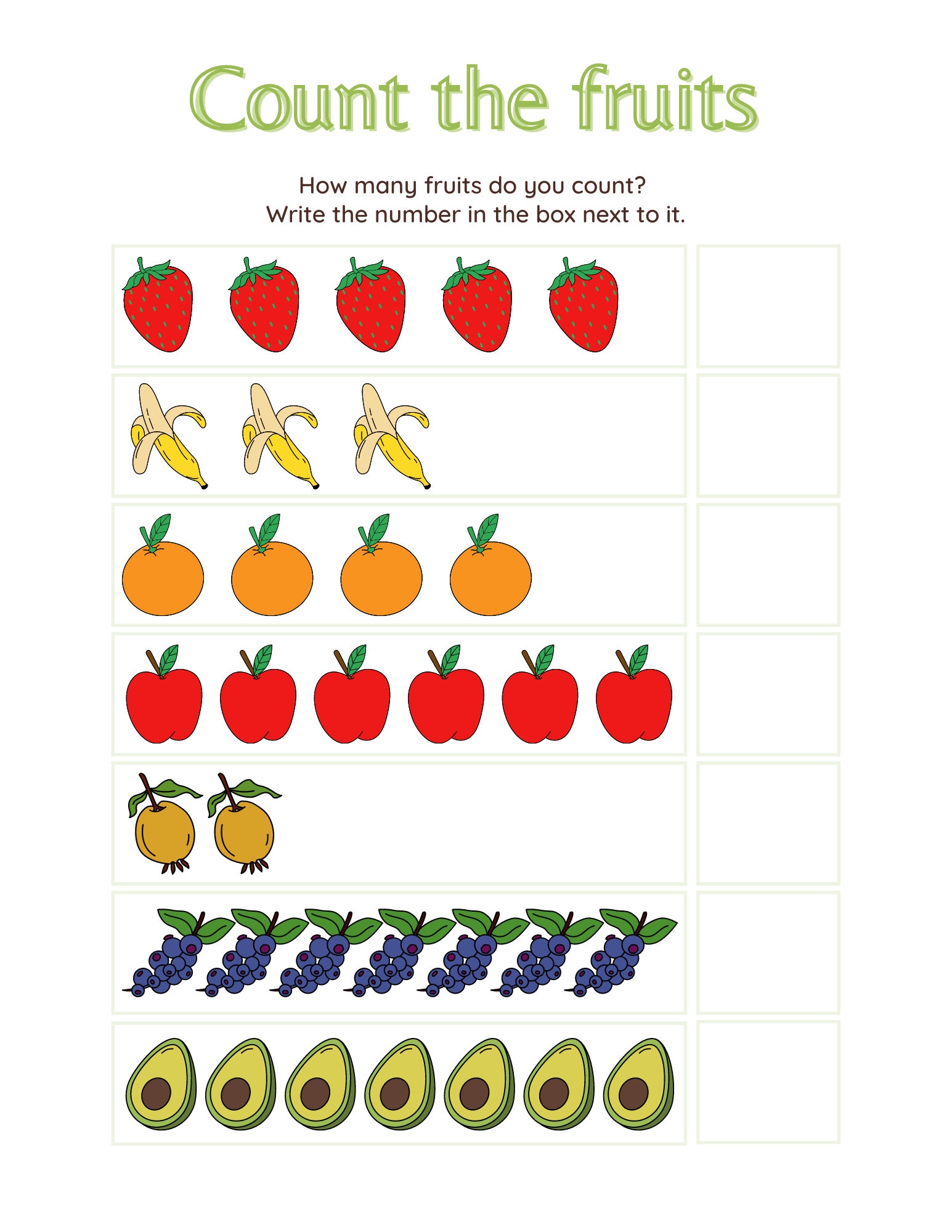 6 Kids Learning Math Counting Worksheets - Etsy