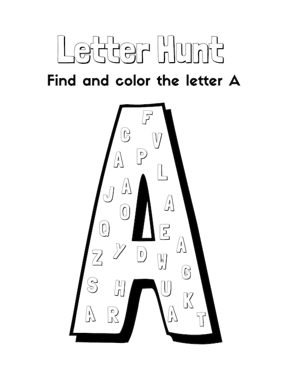 Pre-k Kindergarten Alphabet A-Z Letter Hunt Sheets | Etsy