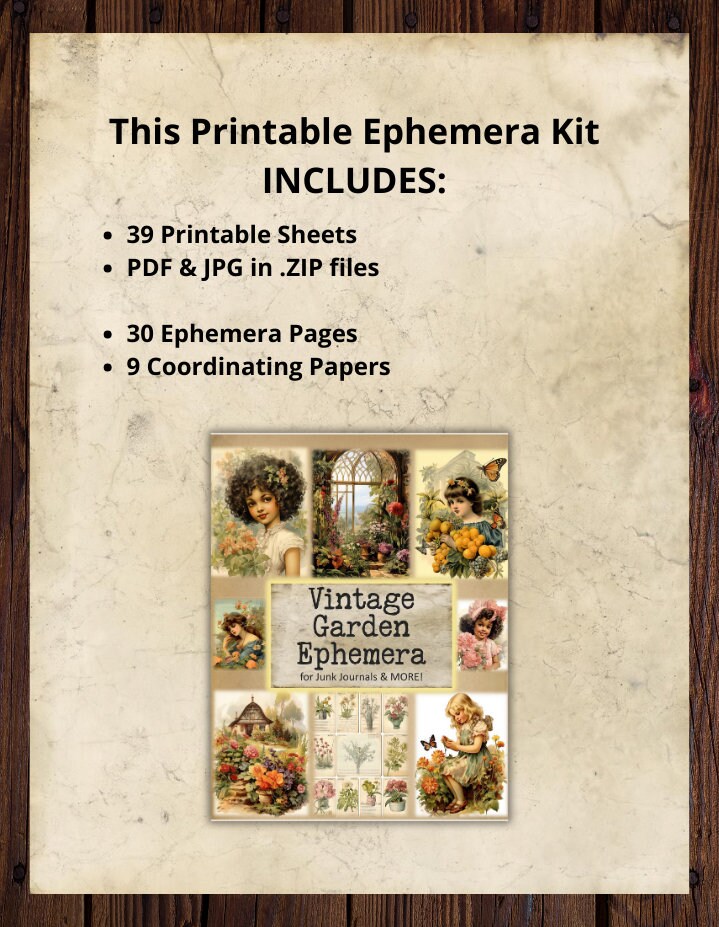 Vintage Garden Ephemera for Junk Journals, Scrapbooks + More! Over 180 ...