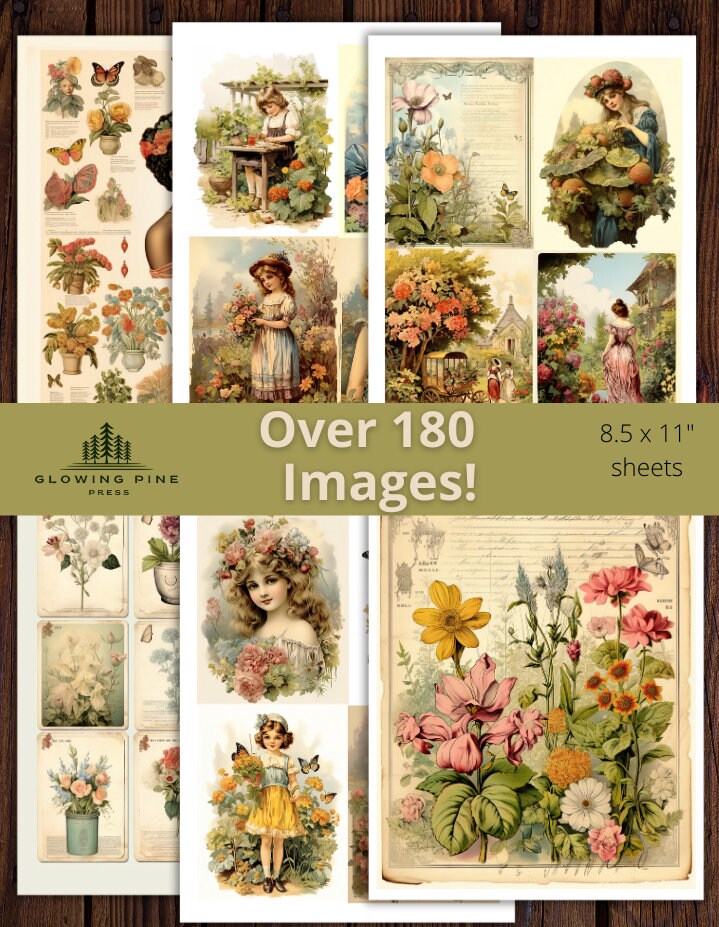Vintage Garden Ephemera for Junk Journals, Scrapbooks + More! Over 180 ...