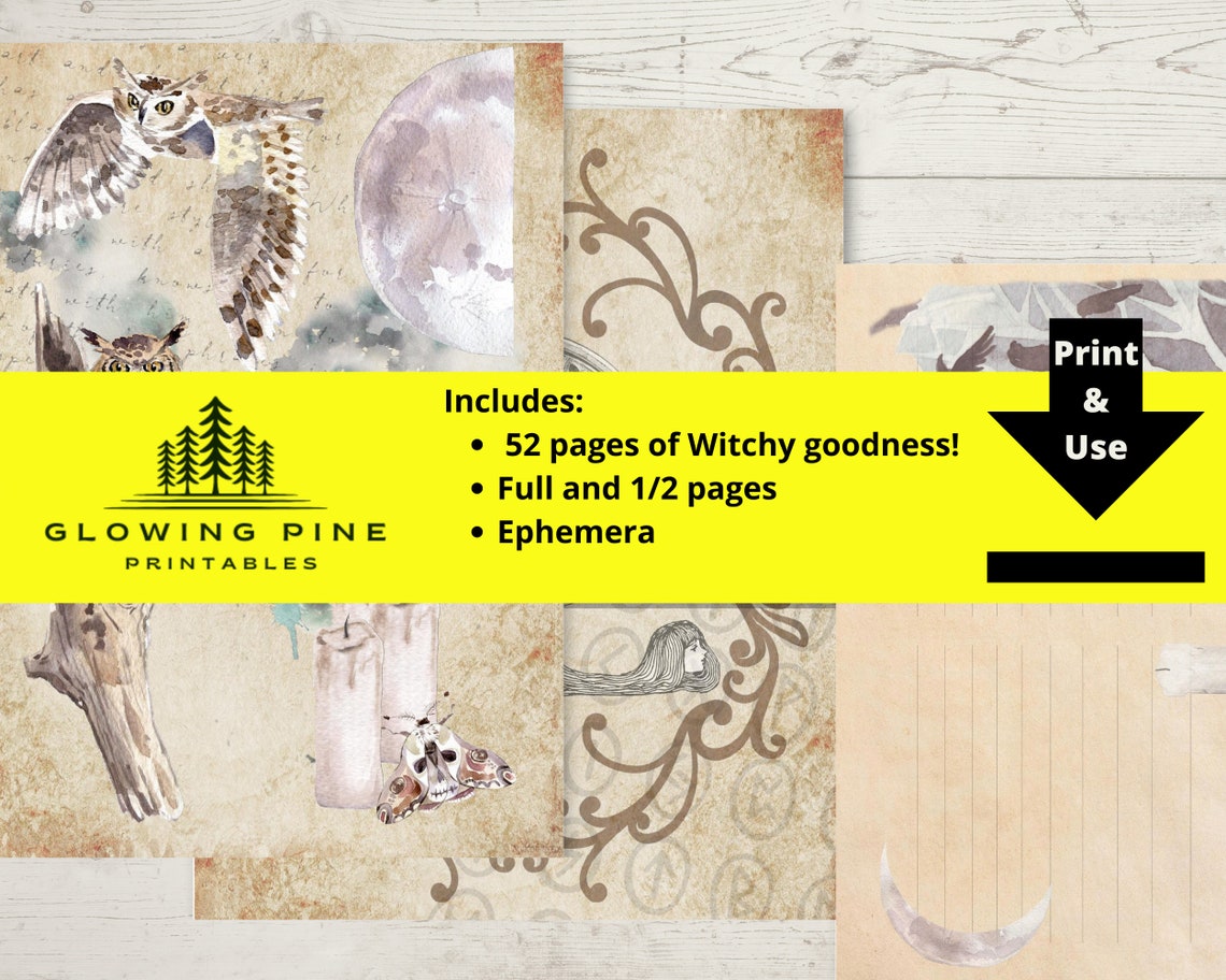 Printable Witchy Ephemera for Junk Journals Witch Ephemera - Etsy