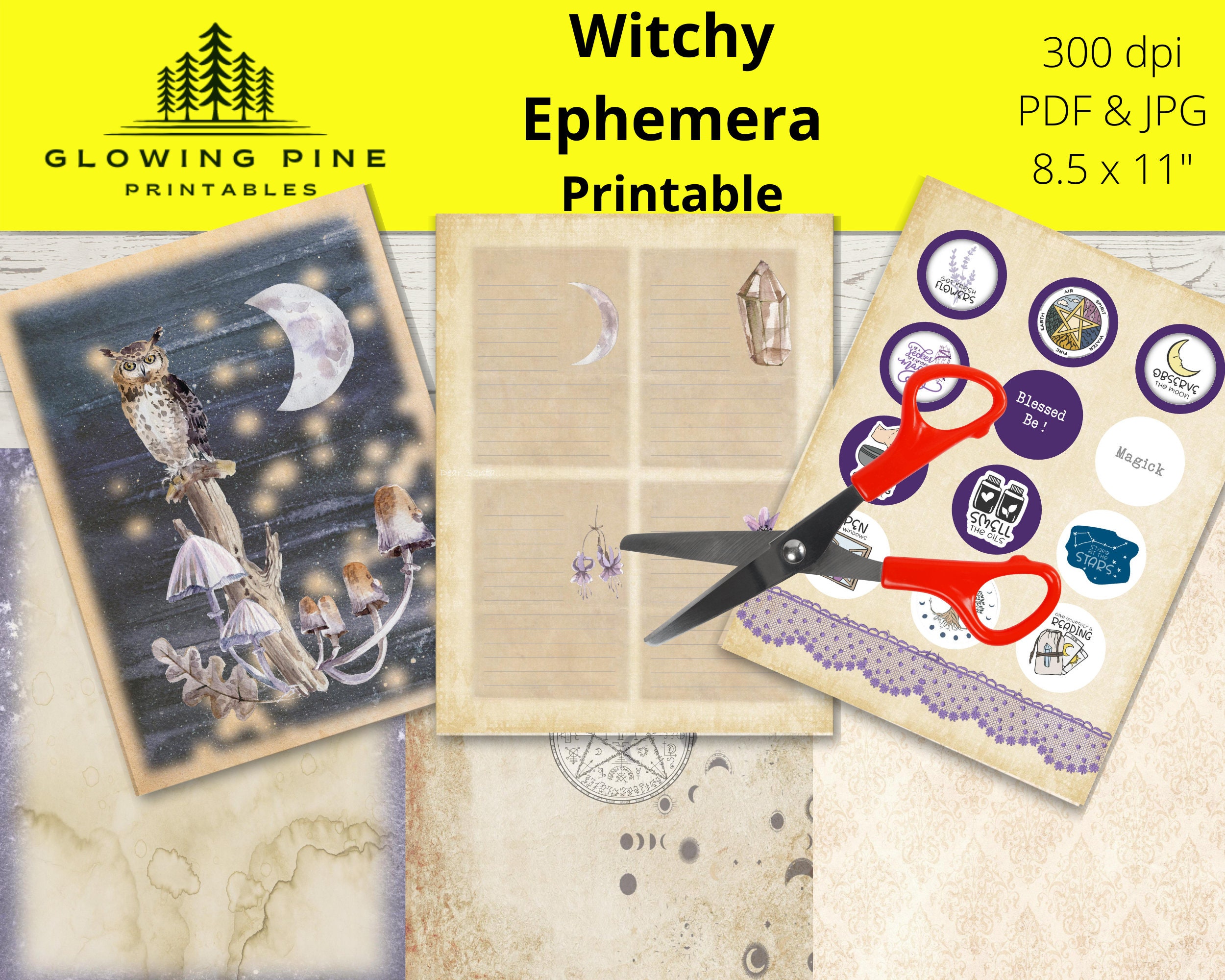 Printable Witchy Ephemera for Junk Journals Witch Ephemera - Etsy