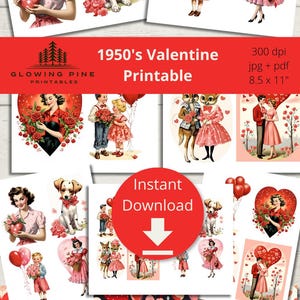 1950's Valentine’s Day Printable Ephemera-collection 1 for Junk ...