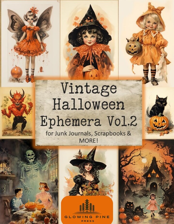 Vintage Halloween Ephemera, Vol. 2 for Junk Journals, Scrapbooks and ...