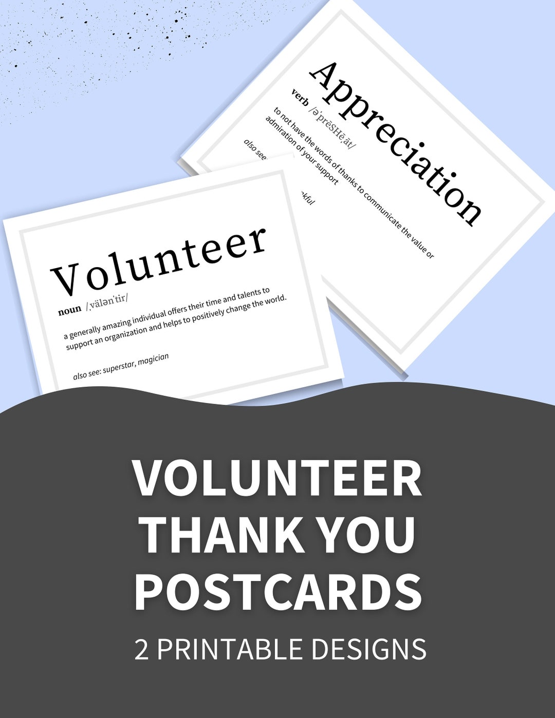 VOLUNTEER APPRECIATION Postcards_printable - Etsy