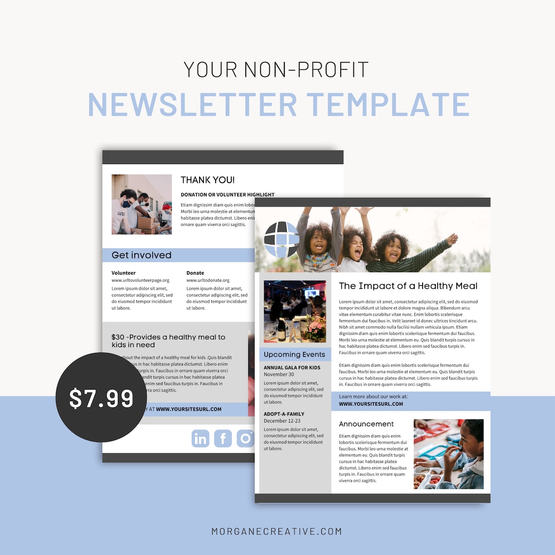 Nonprofit Newsletter TEMPLATE - Etsy