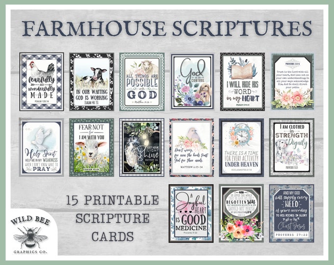 Farmhouse Scripture Printable [PNG] - Etsy