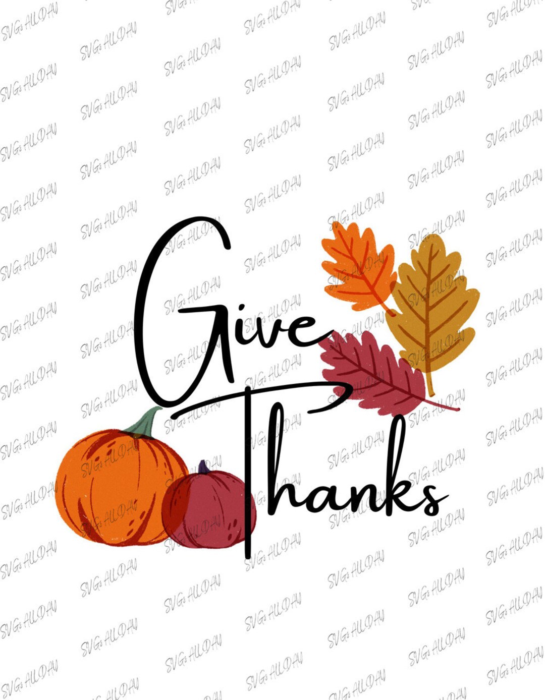 Give Thanks, Fall PNG Designs, Instant Download - Etsy