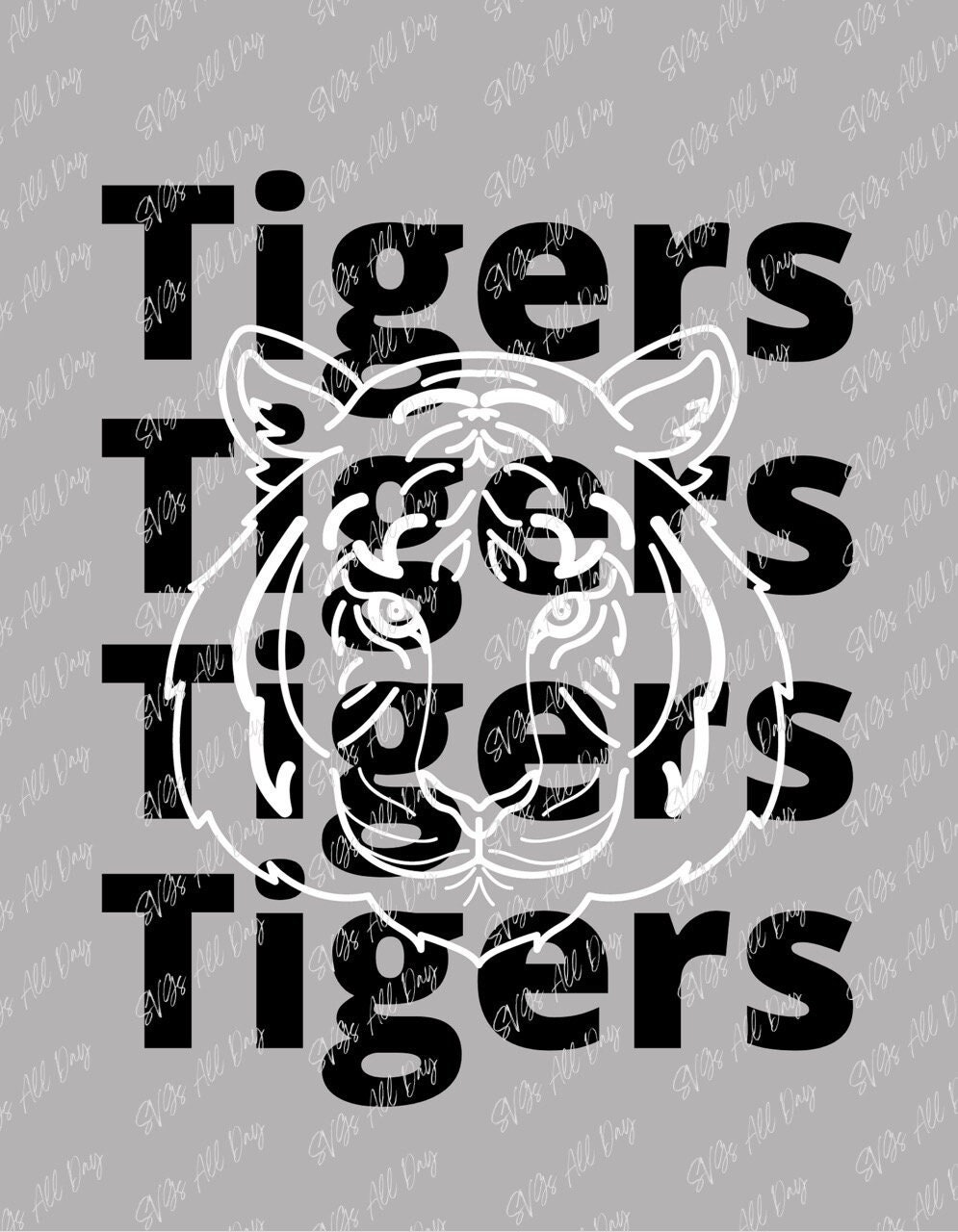 Tigers SVG, Tigers With Tiger Head SVG, Tigers Head SVG, School Spirit ...