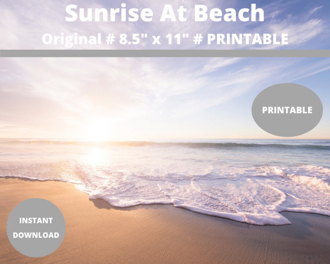 Beach Sunrise Art Print: Coastal Wall Decor (digital Download) - Etsy