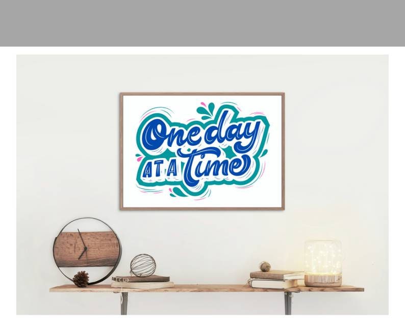 One Day at A Time : Word Art Prints Printable Typography - Etsy