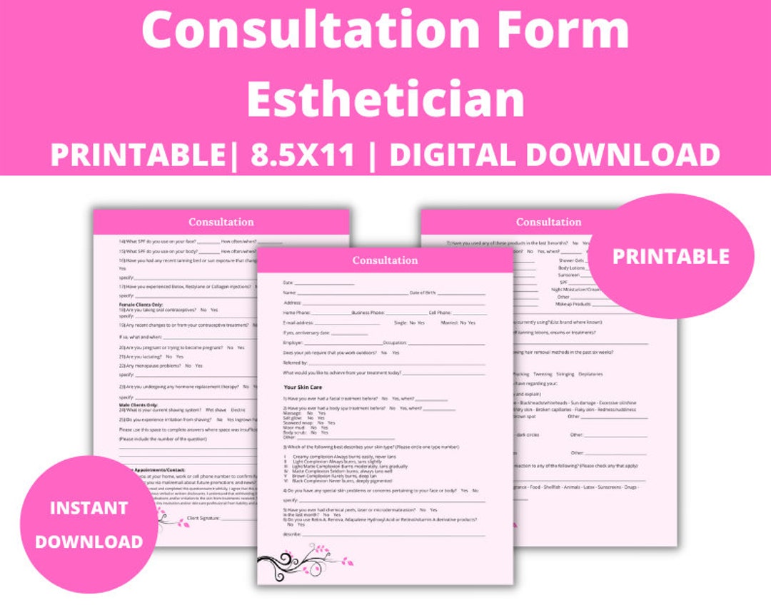Esthetician Consultation Form : Aesthetician, Esthiology, Master ...