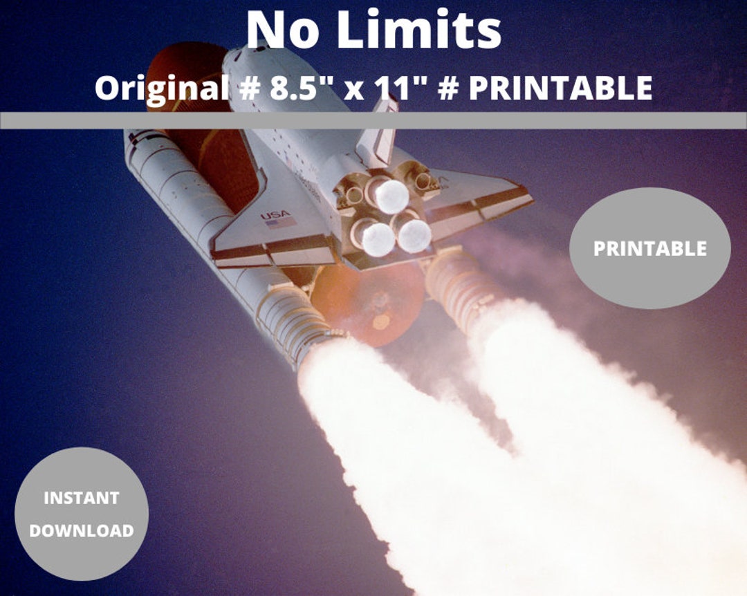 Rocket Launch Print: Space Shuttle Wall Art (PDF, PNG, JPG) - Etsy