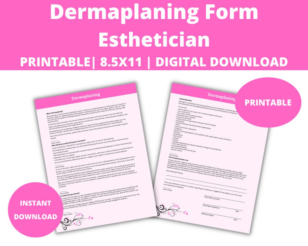 Esthetician Dermaplaning Form : Aesthetician, Esthiology, Master ...