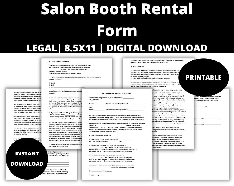 Salon Booth Rental Form : Hair Booth Rental, Esthetician Booth Rental ...