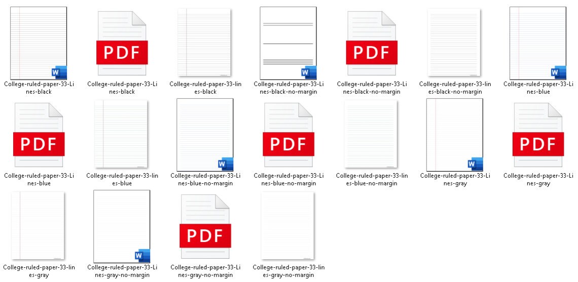 Printable and Editable Lined Paper : Wide, College, Narrow Rule, Margin ...