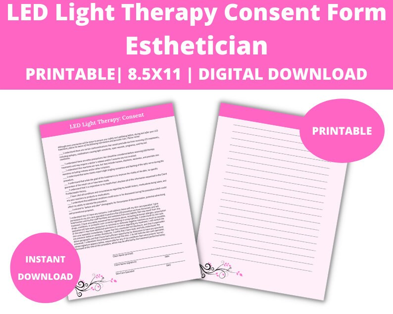 Esthetician LED Light Therapy Consent Form : Aesthetician, Esthiology ...