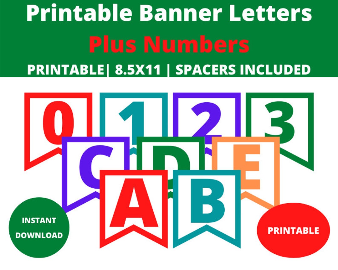 Printable Banner Letters and Numbers: DIY Party Decor (PDF) - Etsy