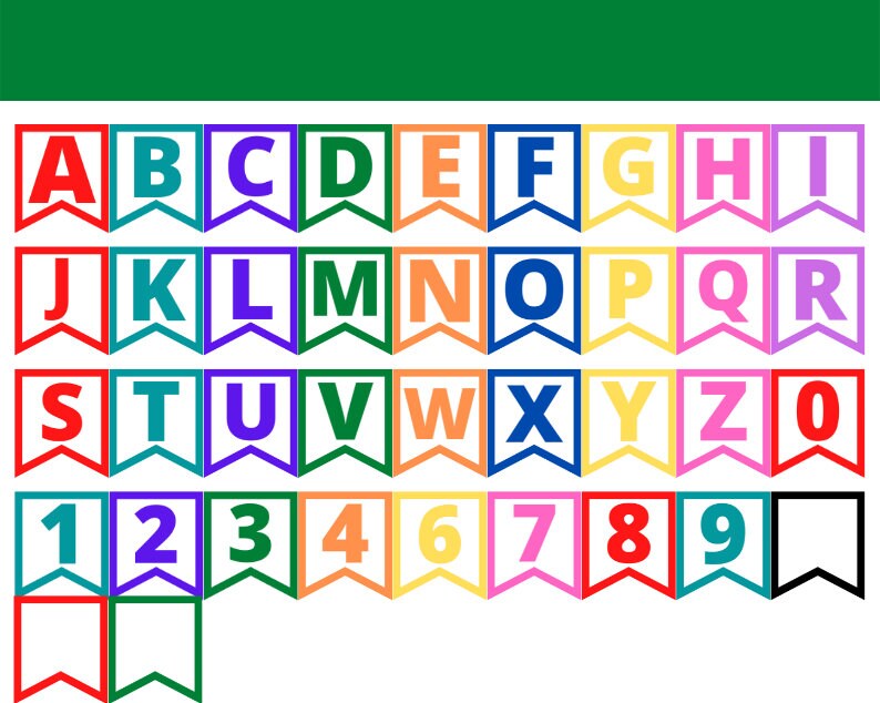 Printable Banner Letters : Numbers and Spacers Included, for Holidays ...
