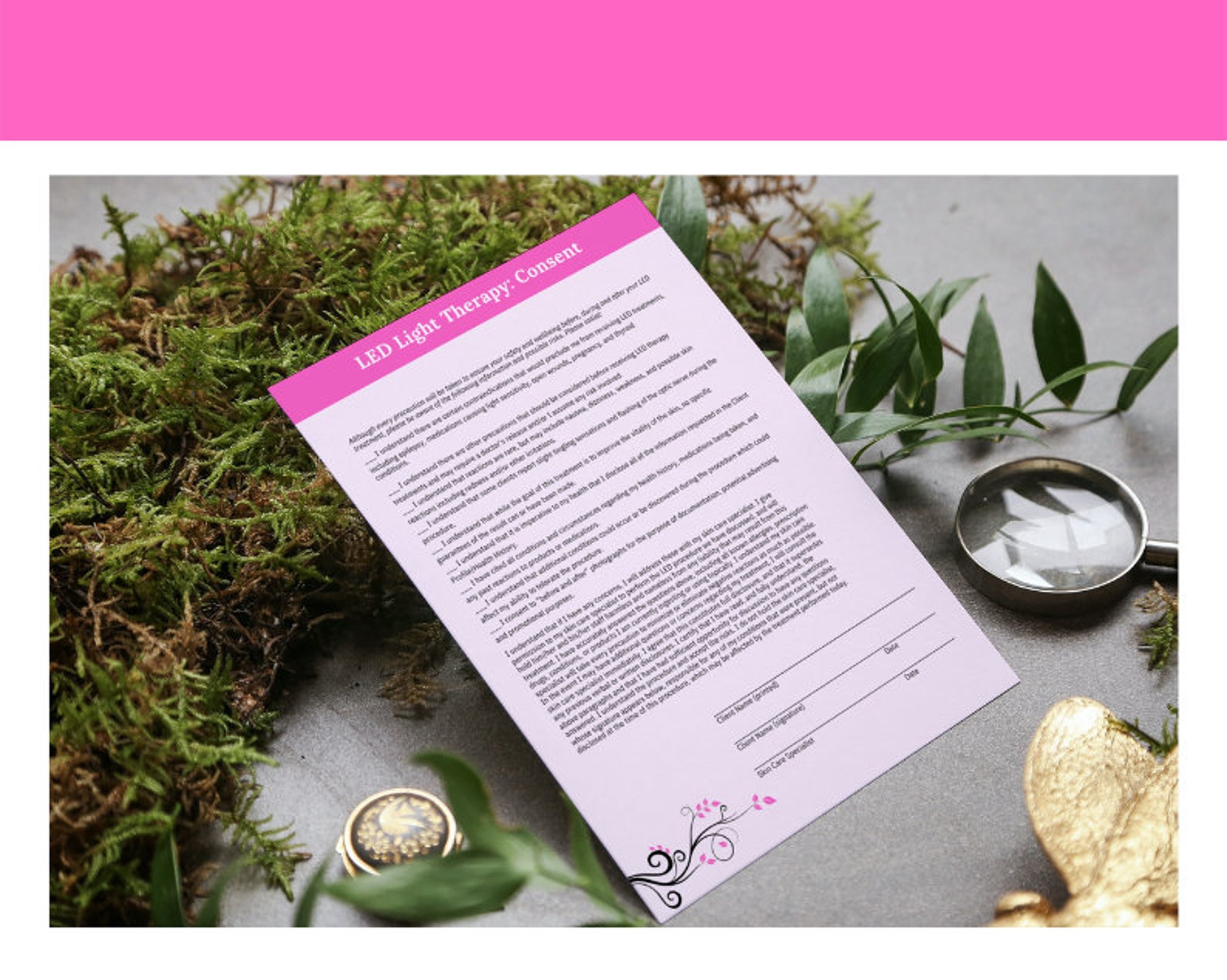 Esthetician LED Light Therapy Consent Form : Aesthetician, Esthiology ...