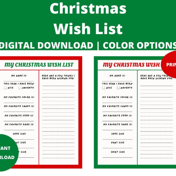 Christmas Wish List - Etsy