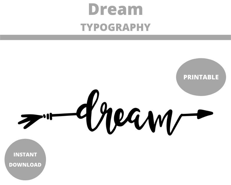 Dream : Word Art Prints | Printable Typography - Etsy