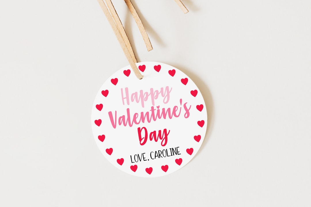 Editable Valentines Round Tag Template - Etsy