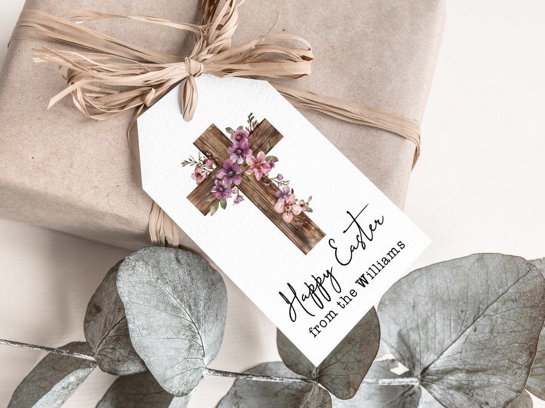 Editable Easter Cross Tag Template Christian, Easter Tag, Digital ...