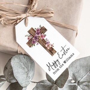 Editable Easter Cross Tag Template Christian, Easter Tag, Digital ...