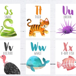 Printable Animal Alphabet Flash Cards A-Z - Etsy