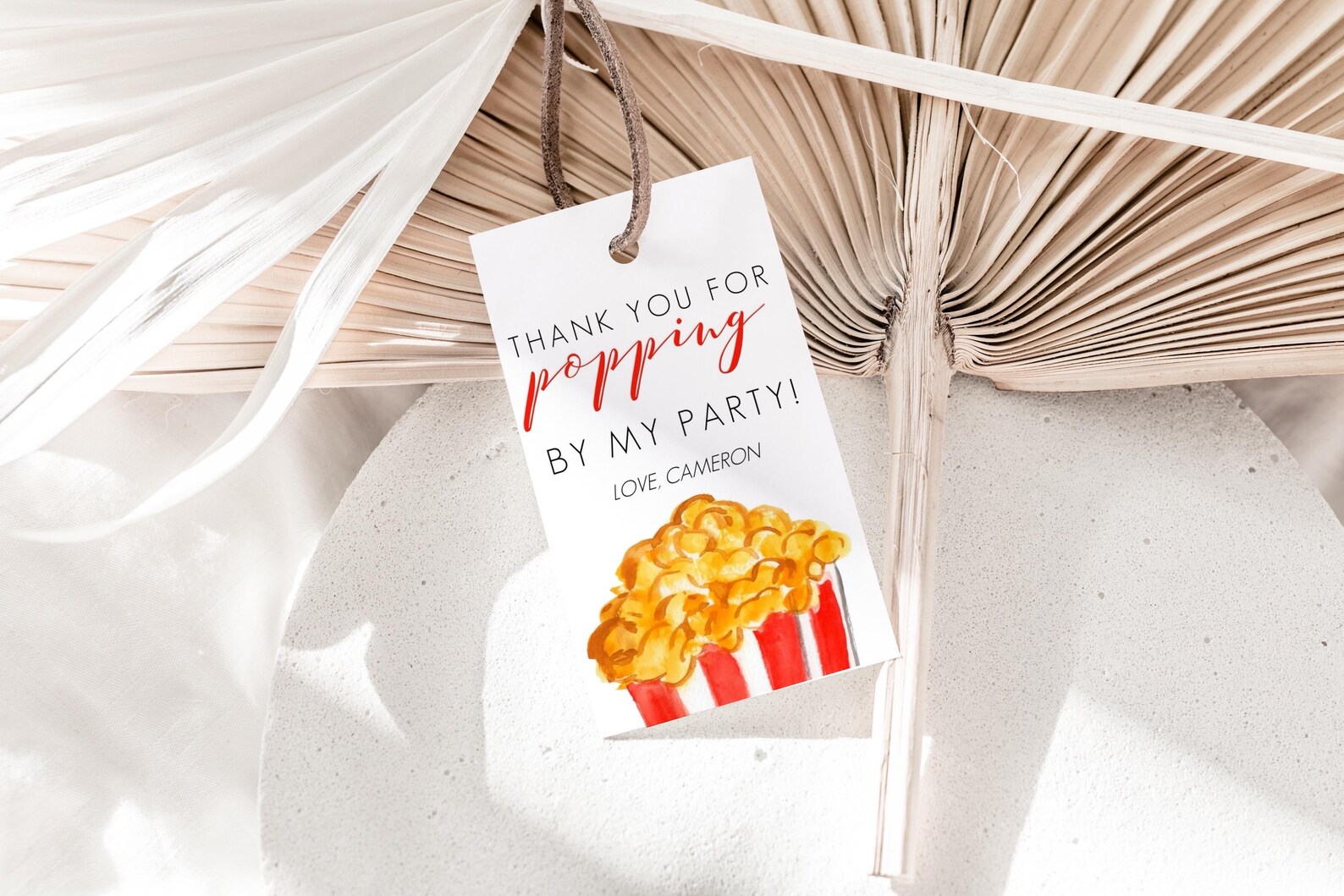 Editable Movie Night Birthday Thank You Tag Template - Etsy Canada