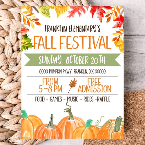 EDITABLE Fall Festival Fall Harvest Flyer Printable Halloween - Etsy