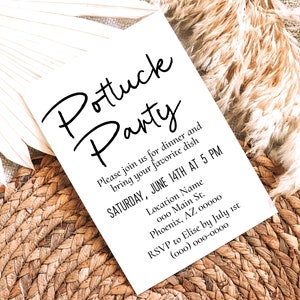 Editable Potluck Party Invitation Template - Etsy