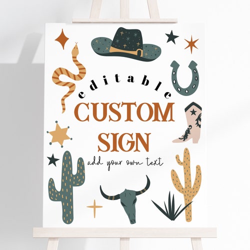 LITTLE COWBOY Baby Shower Welcome Sign Printable Wild West - Etsy