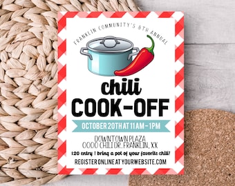 Editable and Printable Office Chili Cook off Invitation Flyer Template ...