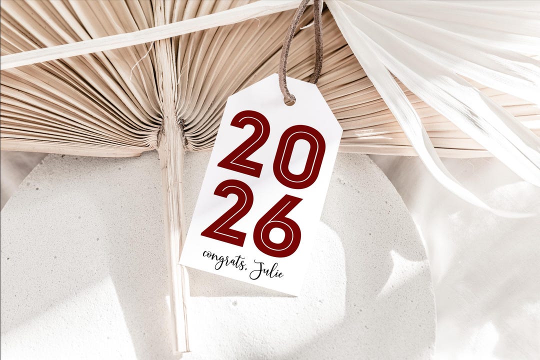 Editable Class of 2025 Graduation Printable Tag Template - Etsy