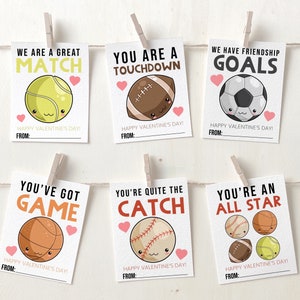 Printable Sports Valentines Cards Kids Valentines Cards - Etsy