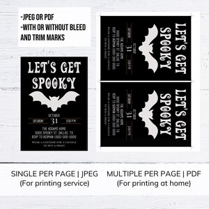 Editable Lets Get Spooky Halloween Party Invitation Template - Etsy