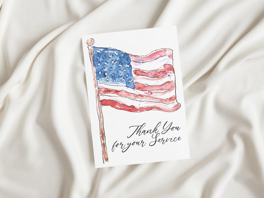 Printable Veteran Thank You Card Template, Instant Download - Etsy