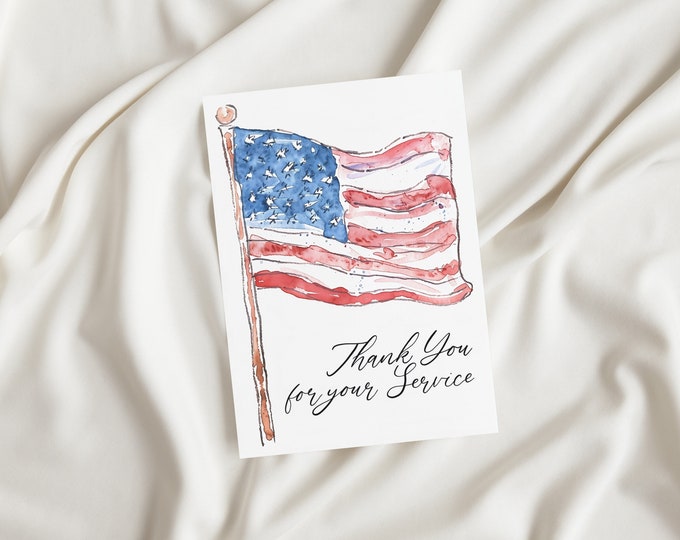 Thank A Veteran Thank You Card for Veteran Service Member Printable ...