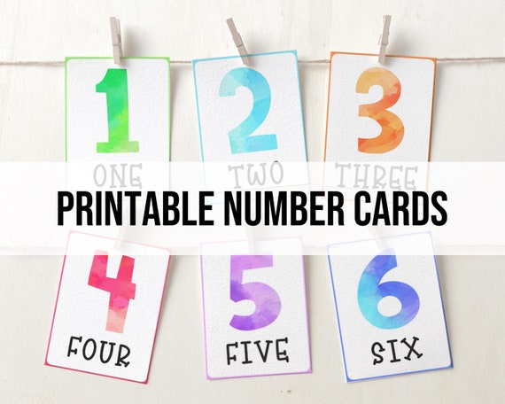 Printable Number Flash Cards Digital Download Instant - Etsy