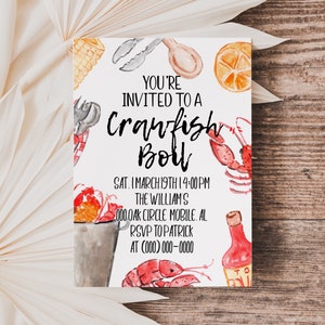 Editable Crawfish Boil Invitation Template - Etsy