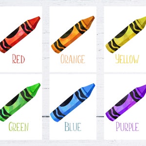Printable Crayon Color Flash Cards Digital Download, Instant Download ...