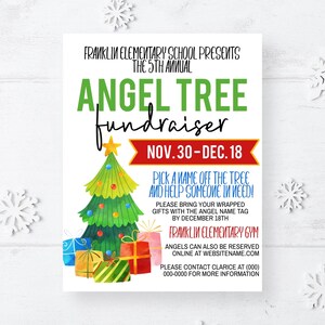 Editable Angel Tree Fundraiser Flyer Template - Etsy