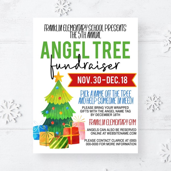Editable Angel Tree Flyer - Etsy