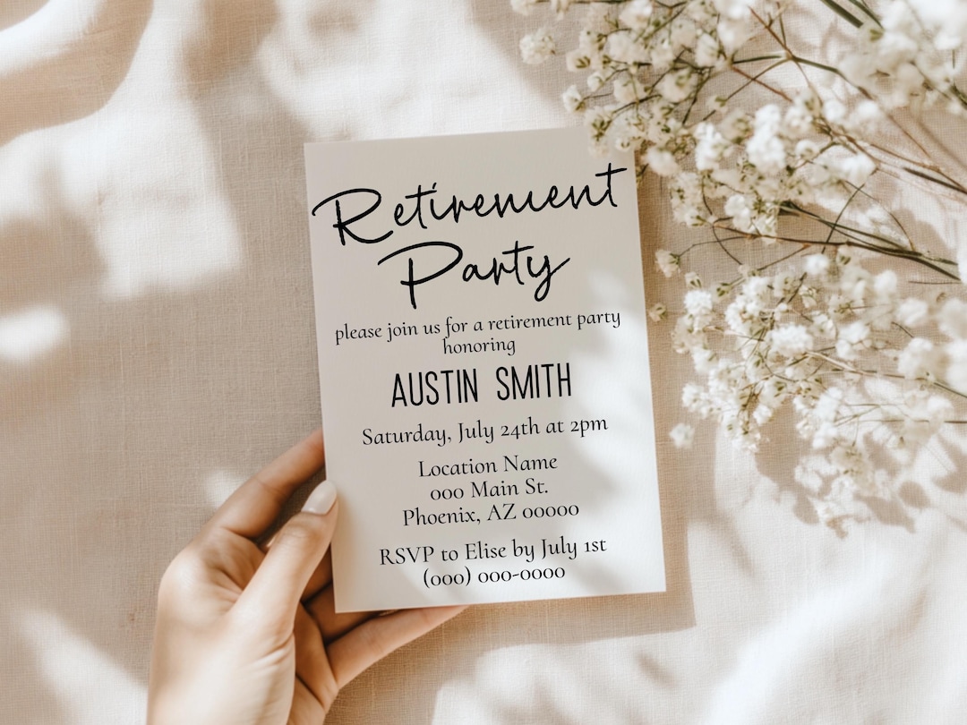 Editable Retirement Party Invitation Template - Etsy